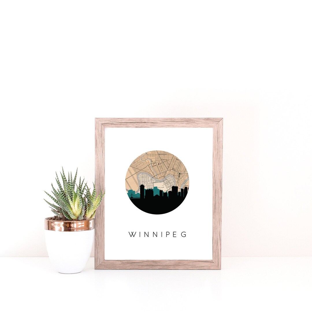 Winnipeg, Canada Art, Winnipeg Skyline, City Skyline Print, Travel ...