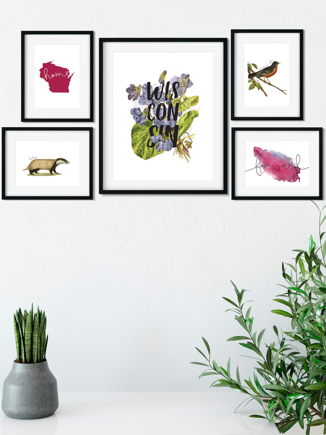 Wisconsin Art Prints, Gallery Wall Set, Wisconsin Gallery Wall, Set of ...