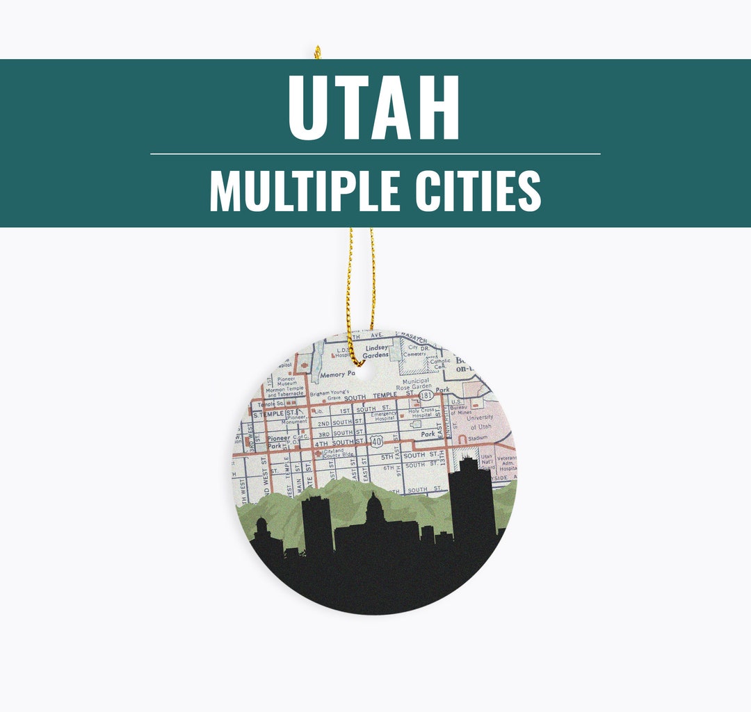 Utah Ornament, Utah Map Gifts, Salt Lake City Utah Gifts, Salt Lake ...