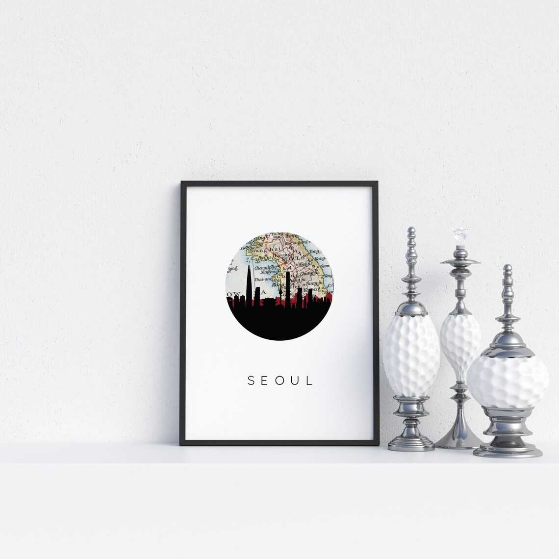 Seoul South Korea Art Seoul Skyline Travel Poster Asia | Etsy