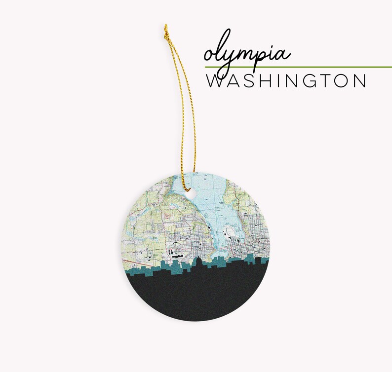 Washington State Ornament, Seattle Tacoma Spokane Vancouver Bellevue ...