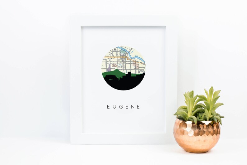 Eugene Oregon Map Art, Eugene Map Print, Eugene Oregon Gifts, Oregon ...
