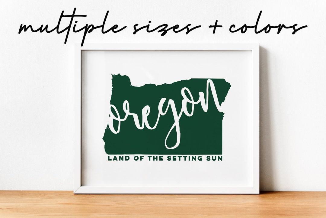 Oregon State Wall Art, Oregon Art, Portland Oregon Print, Salem, Oregon ...