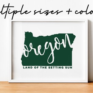 Oregon State Wall Art, Oregon Art, Portland Oregon Print, Salem, Oregon ...