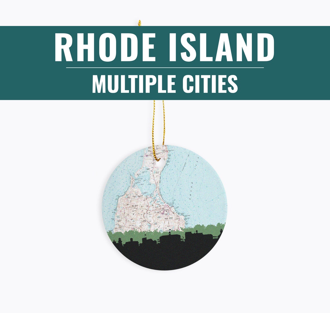 Rhode Island Ornament Rhode Island Gifts Rhode Island Map - Etsy