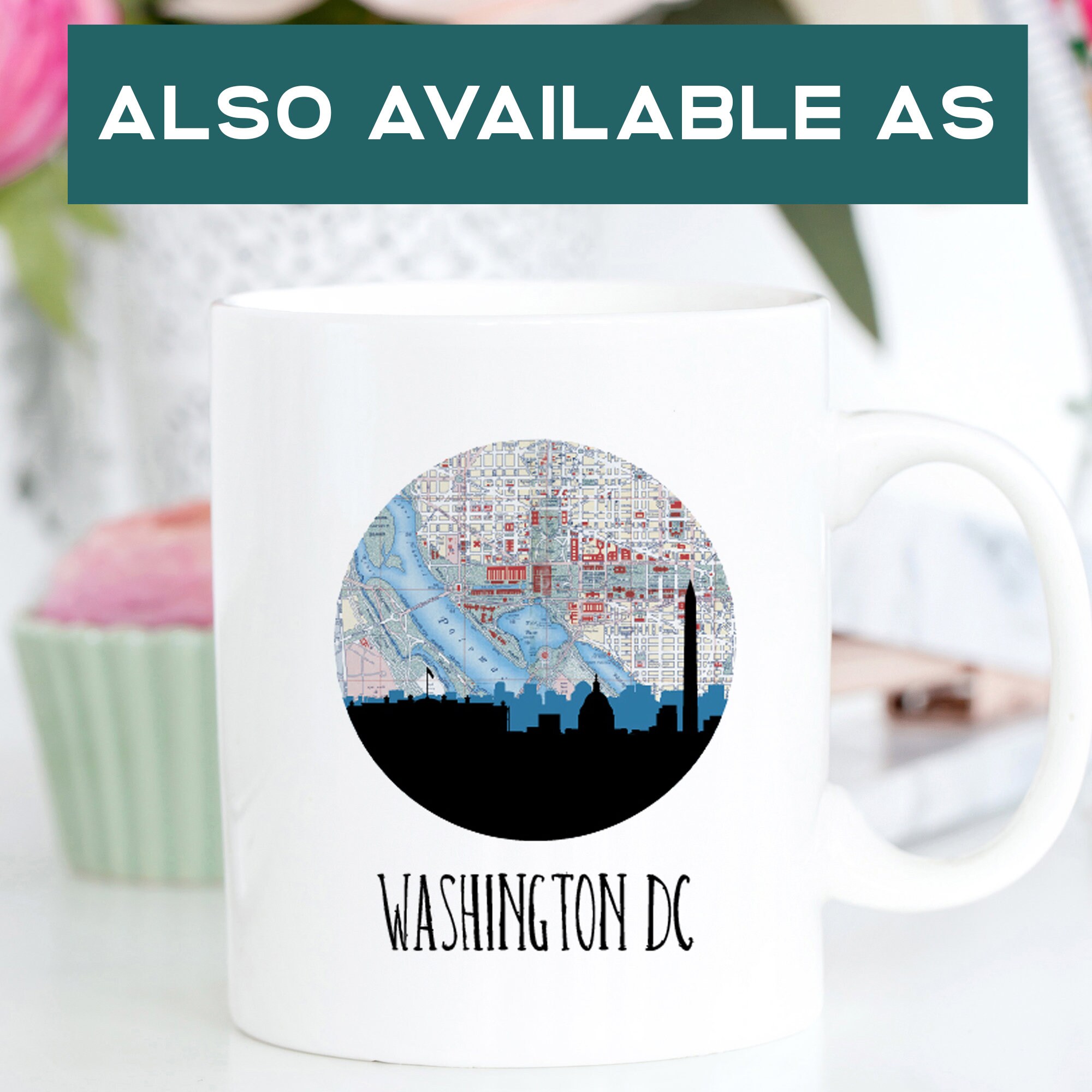 Washington DC Map Christmas Ornament: Ceramic Souvenir Gift - Etsy
