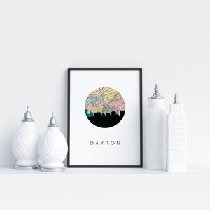 Dayton Sign, Dayton Ohio Wall Art, Dayton Ohio Map Print, City Wall Art ...