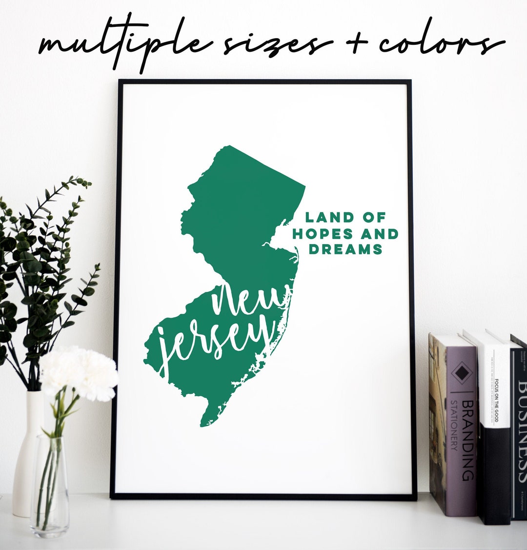 New Jersey Print, New Jersey Wall Art, New Jersey Decor, New Jersey Art ...