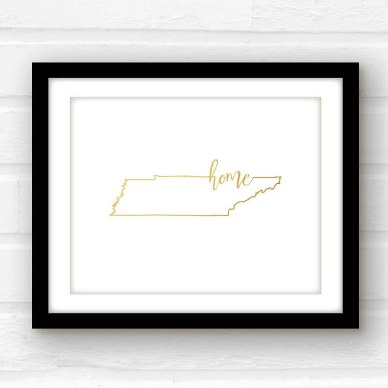 Tennessee Art Print Gold Foil Tennessee Sign Tennessee Gold - Etsy