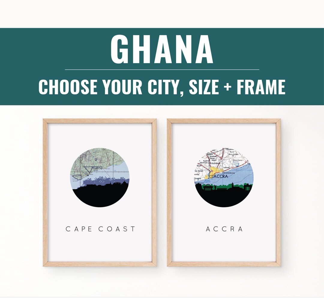 Accra Ghana Poster – Cape Coast Travel Map Art, African Decor - Etsy