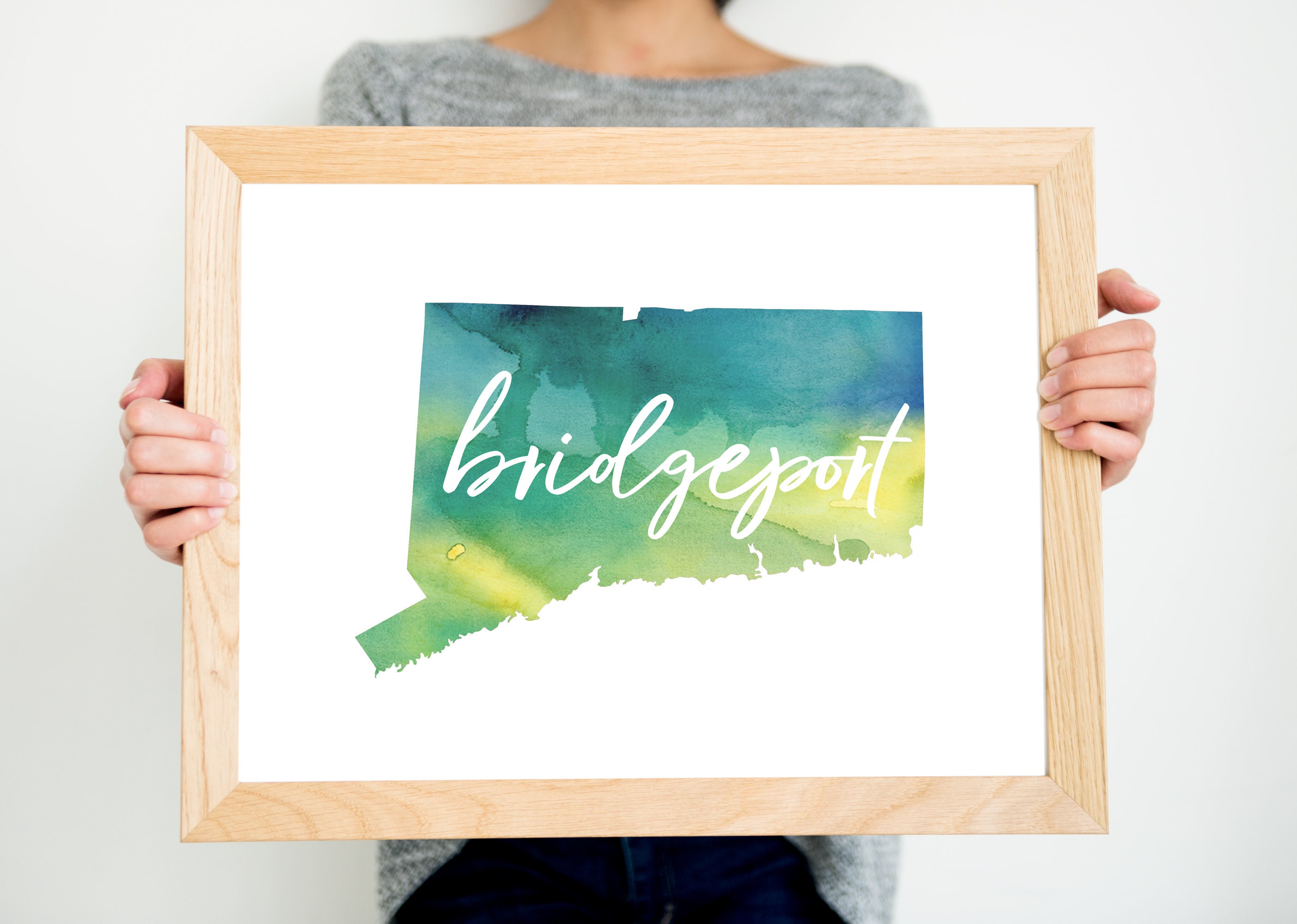 Connecticut wall art Connecticut print Bridgeport CT | Etsy