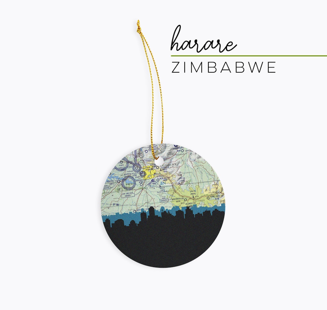 Harare Zimbabwe Christmas Ornament, Skyline Gifts & African Decor ...