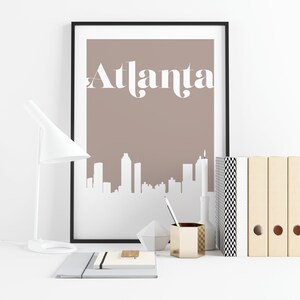 Atlanta Georgia Art, Atlanta Skyline Art Print, Atlanta Georgia Home ...
