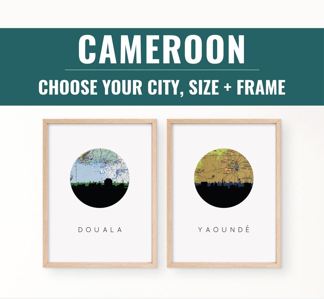 Cameroon Art Print, Douala Cameroon Decor, Yaounde Cameroon Poster, Africa Travel Poster, Africa ...
