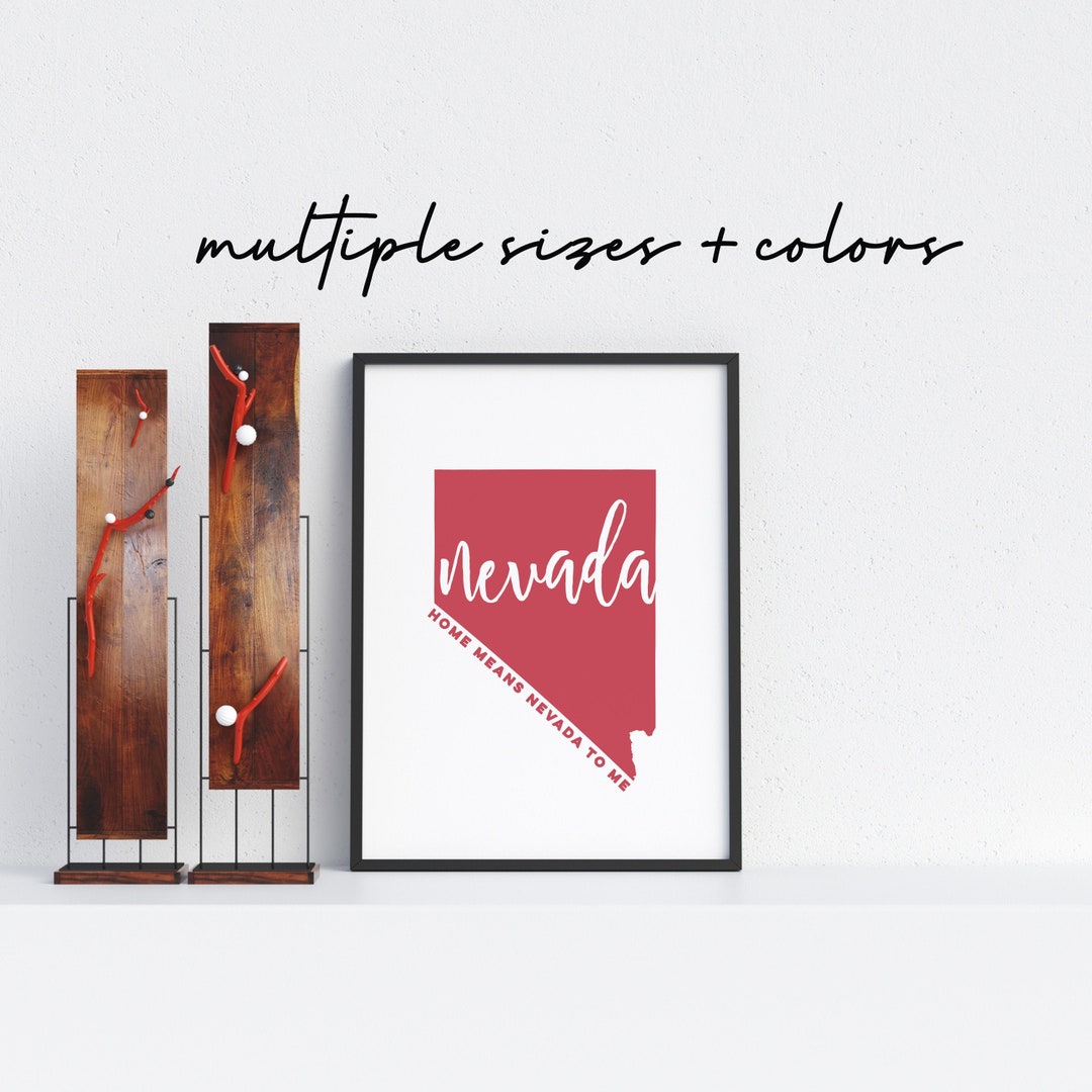 Nevada Wall Art, Nevada Sign, Nevada Home Sweet Home, Las Vegas Home ...