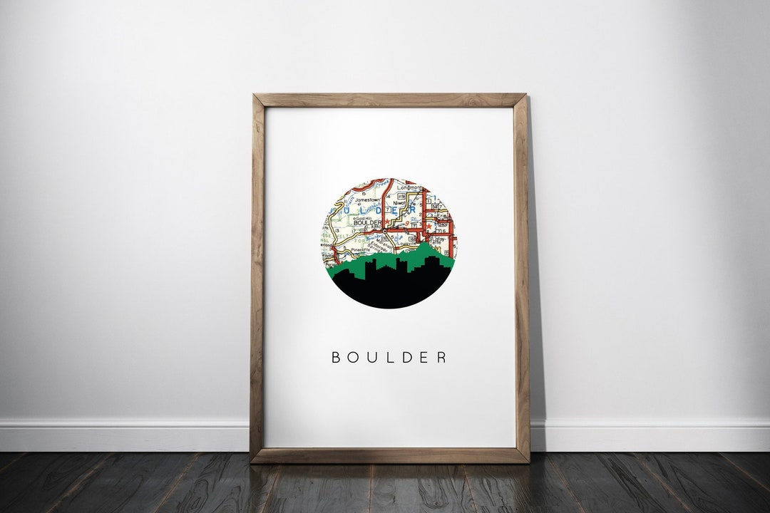 Boulder Colorado Art Print Colorado Map Art Boulder Colorado - Etsy