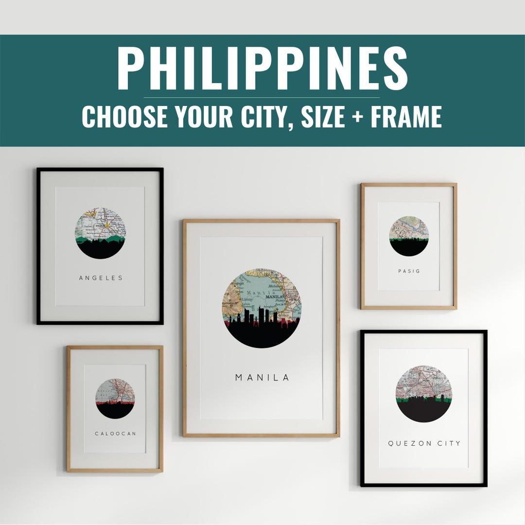 Philippine Art - Angeles Poster, Manila Map Art, Cebu City Print ...