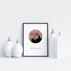 Dekalb IL Sign, Dekalb Sign, Dekalb Illinois Decor, Illinois Framed Art ...