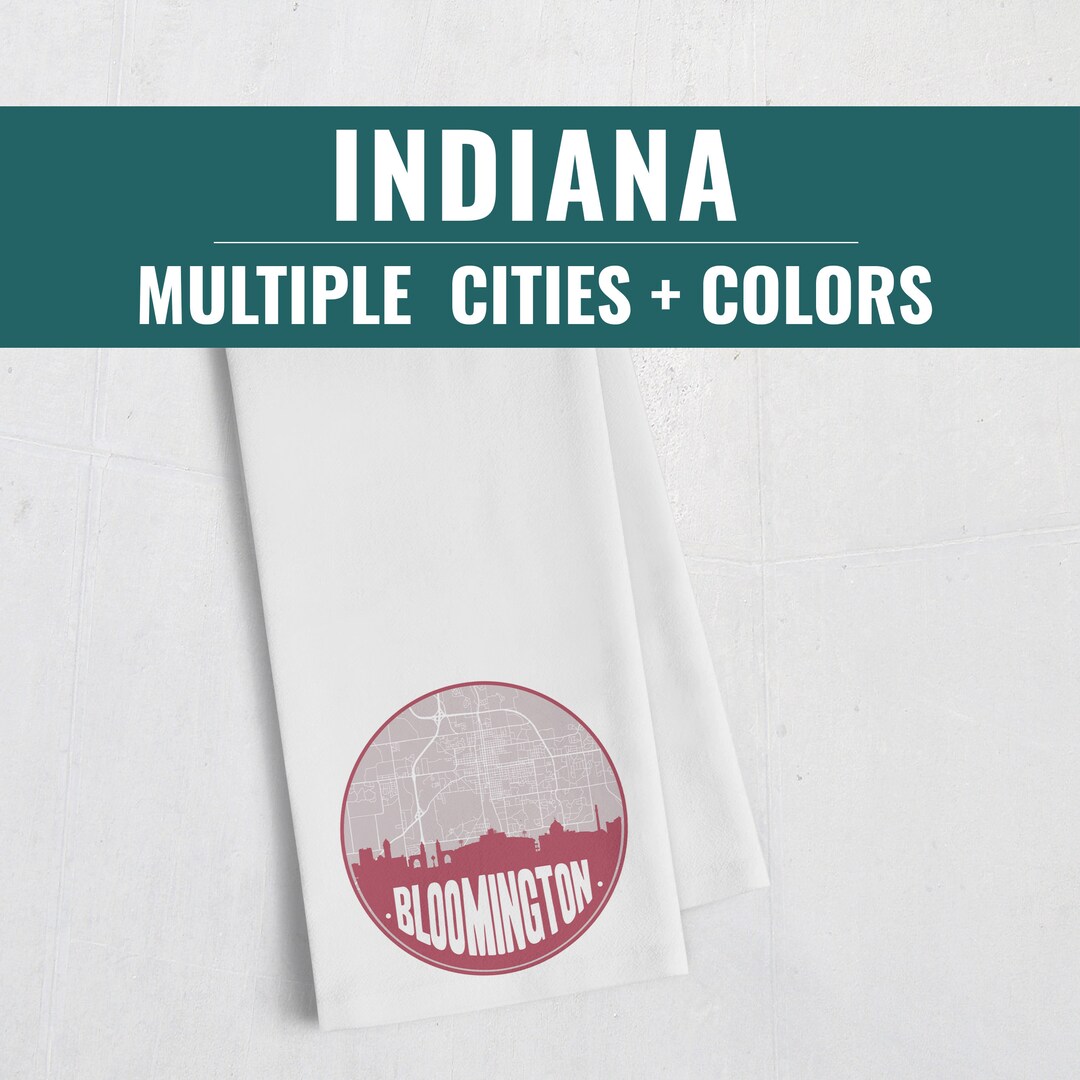 Indiana City Map Towel, Indiana Home Decor, Indianapolis Gifts ...