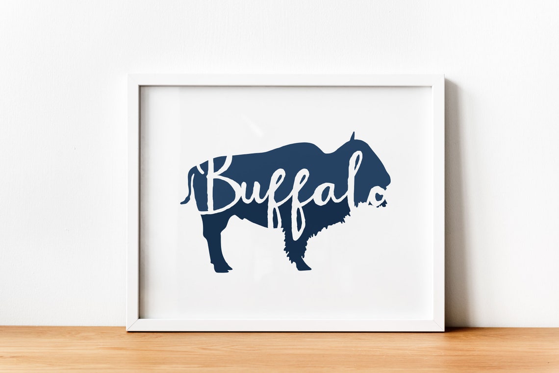 Buffalo print buffalo art blue Buffalo New York print | Etsy