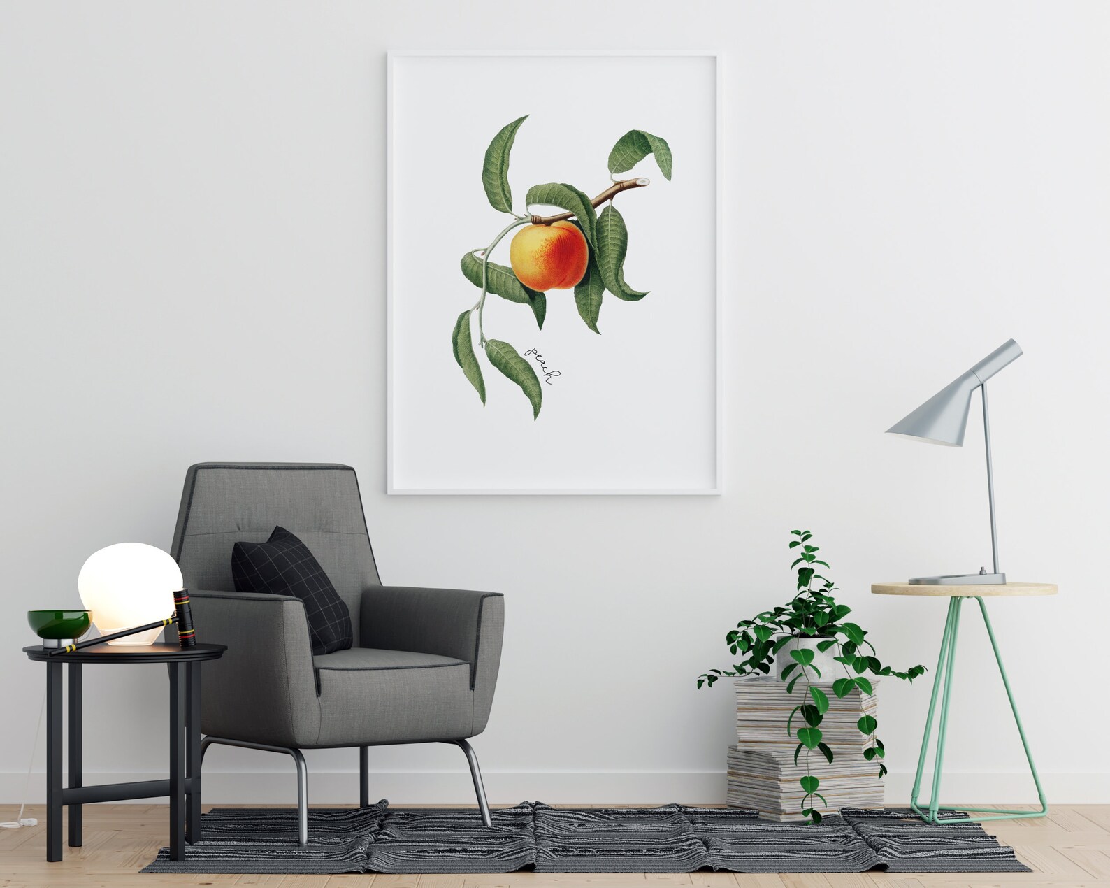 Georgia peach art fruit trees art print Georgia southern | Etsy