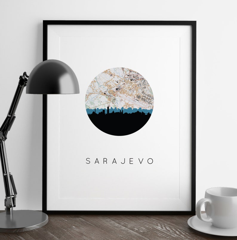 Sarajevo Poster, Sarajevo Map Print, Bosnia Herzegovina, Bosnia Gifts ...
