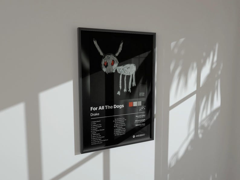 For All the Dogs Drake Album Cover – Personalized Physical Music Print ...