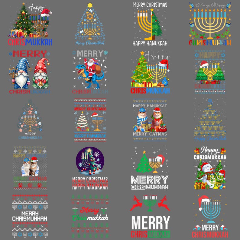 Chrismukkah Jewish Holiday PNG – Funny Christmas Hanukkah Clipart ...