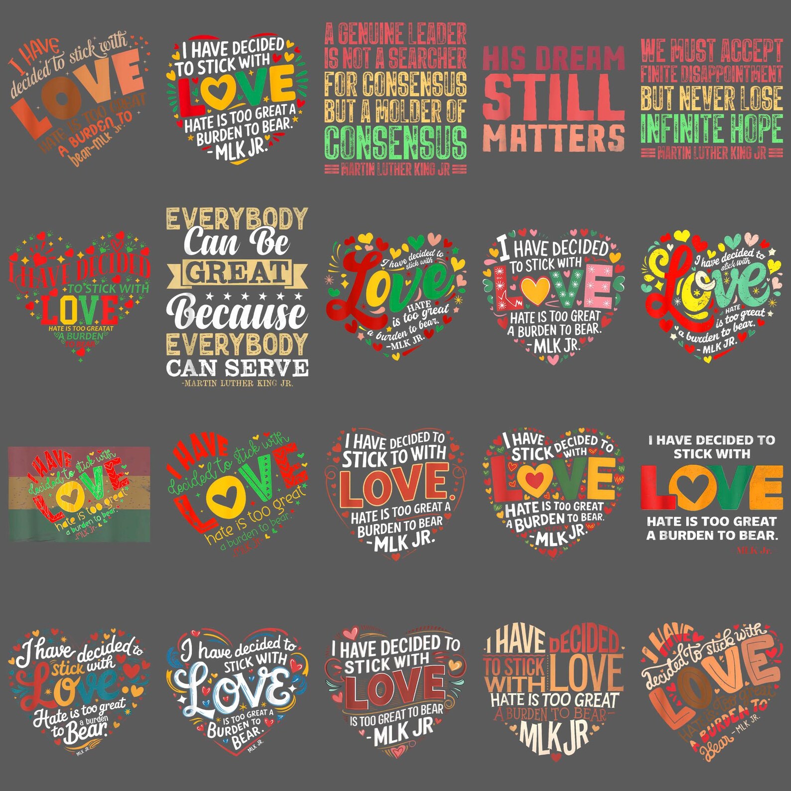 Funny MLK Quote PNG – I Have Decided to Stick With Love Clipart ...