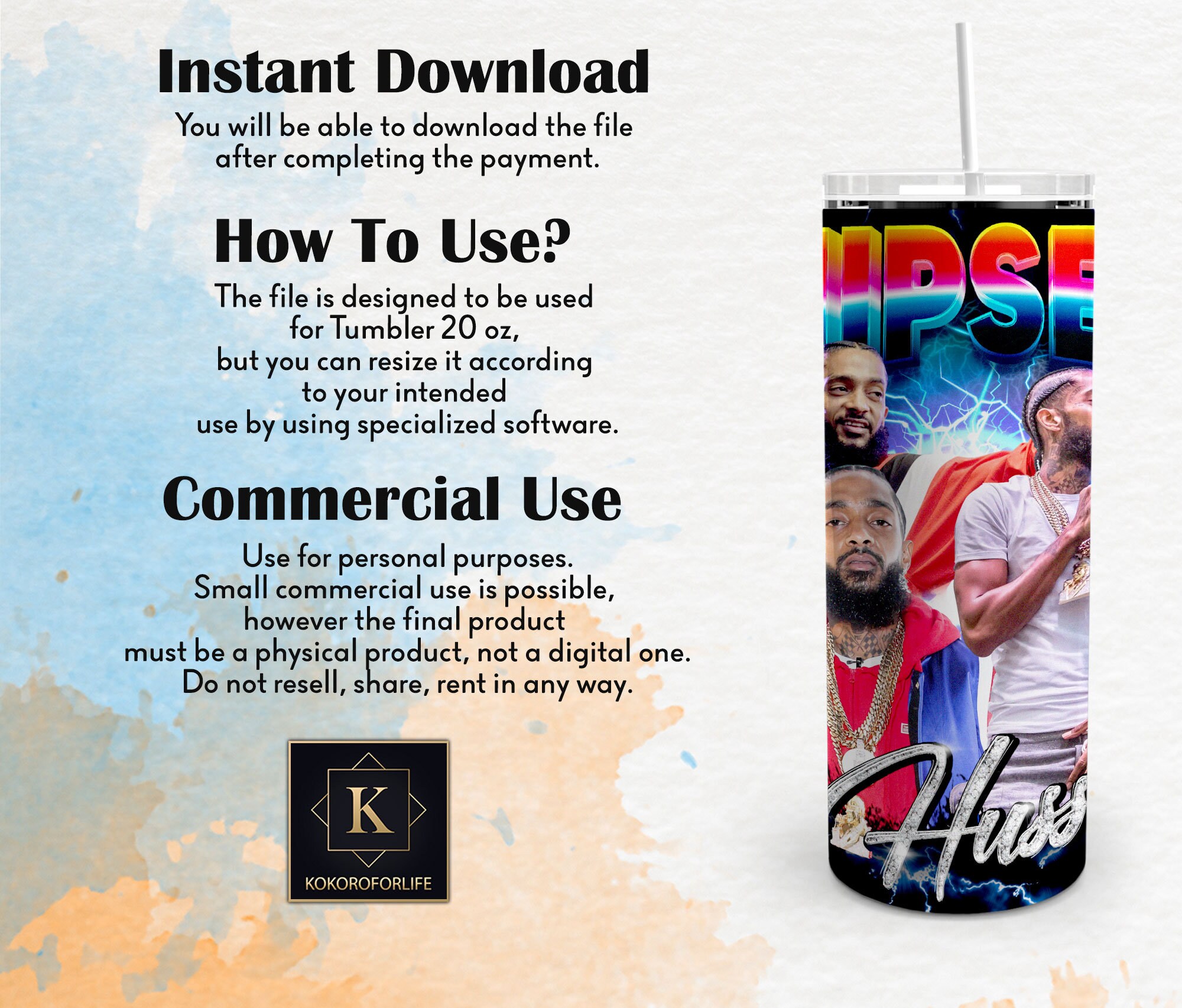 Famous Rapper 20 Oz Skinny Tumbler Wrap Png Sublimation, Celebrity ...