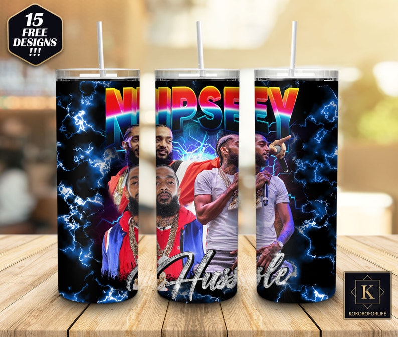 Famous Rapper 20 Oz Skinny Tumbler Wrap Png Sublimation, Celebrity ...