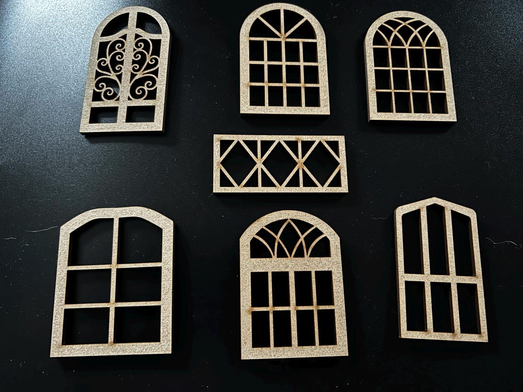 Wooden Fairy / Elf / Doll House Windows Craft Blank Mdf Embellishment ...
