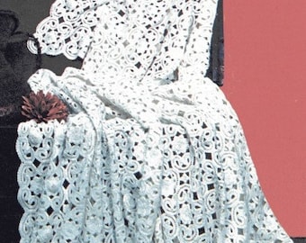 Irish Lace Afghan Crochet Pattern Vintage Lacy Afghan Crochet Pattern ...