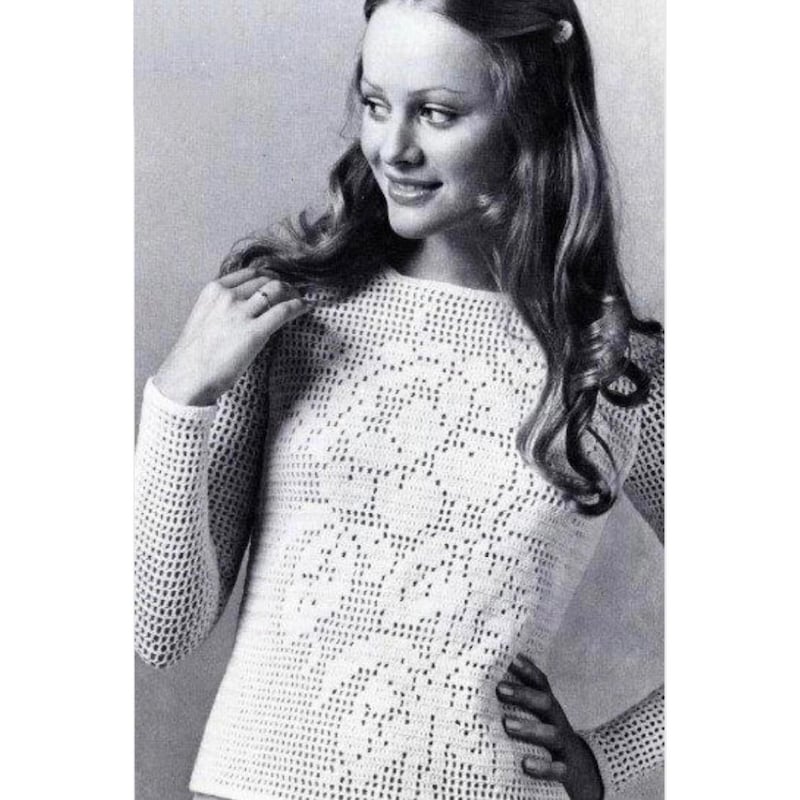 Filet Crochet Shirt - Etsy