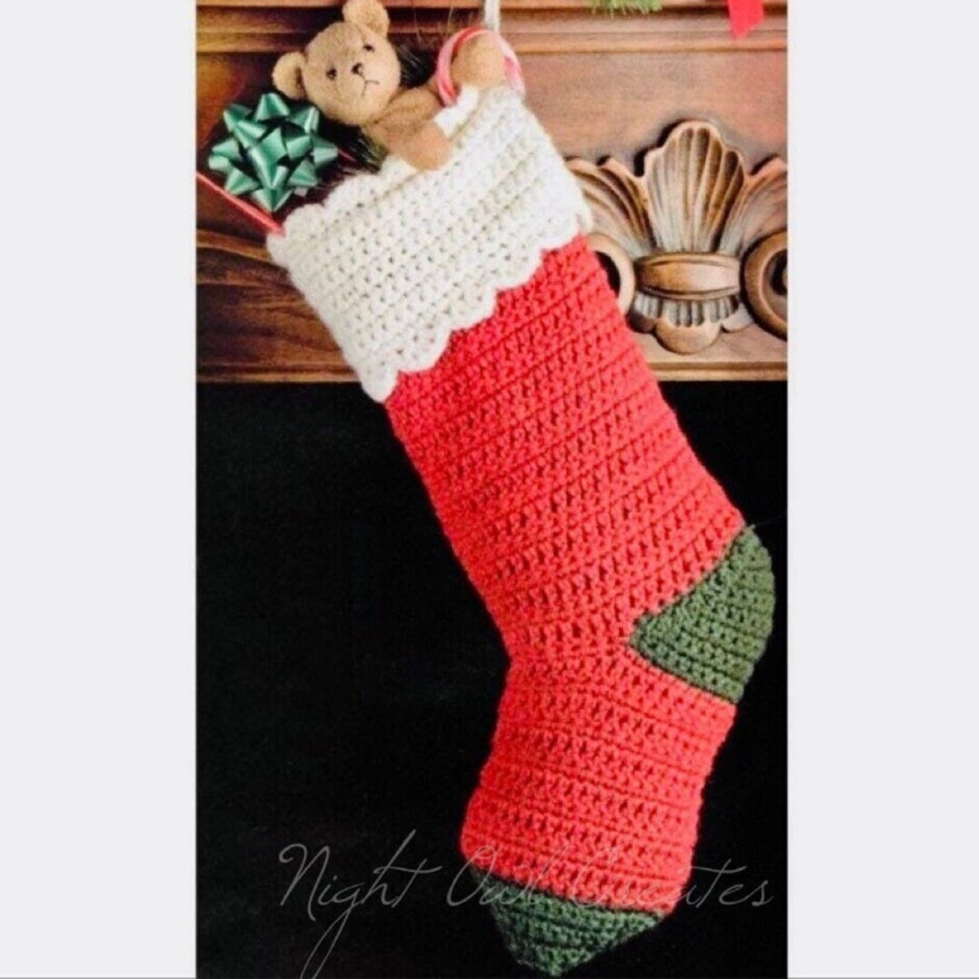 Vintage Christmas Stocking Crochet Pattern Quick and Easy Classic ...