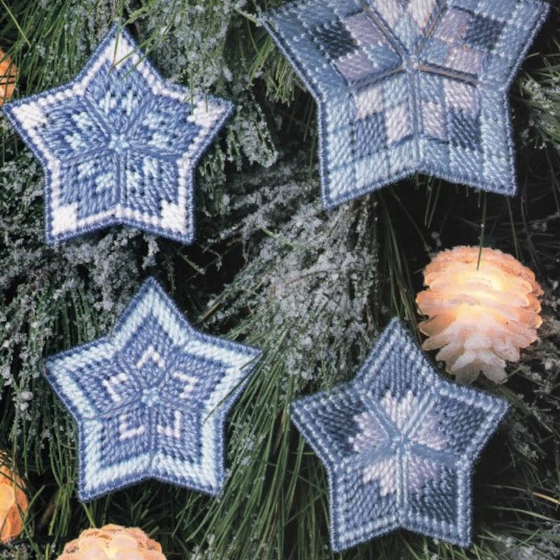 Plastic Canvas Star Ornaments - Etsy