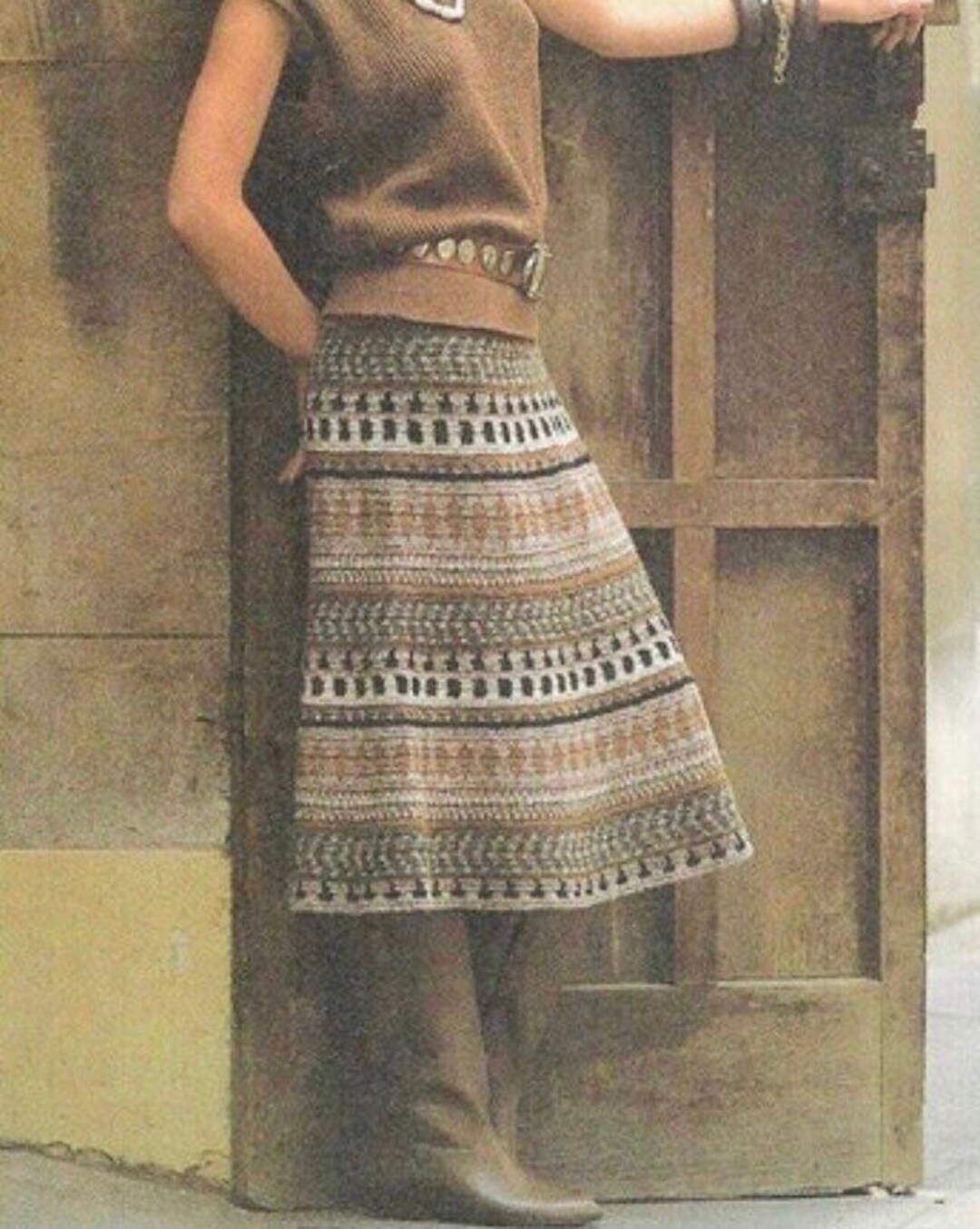 Vintage Crochet Pattern Peruvian Midi Skirt PDF Instant Digital ...