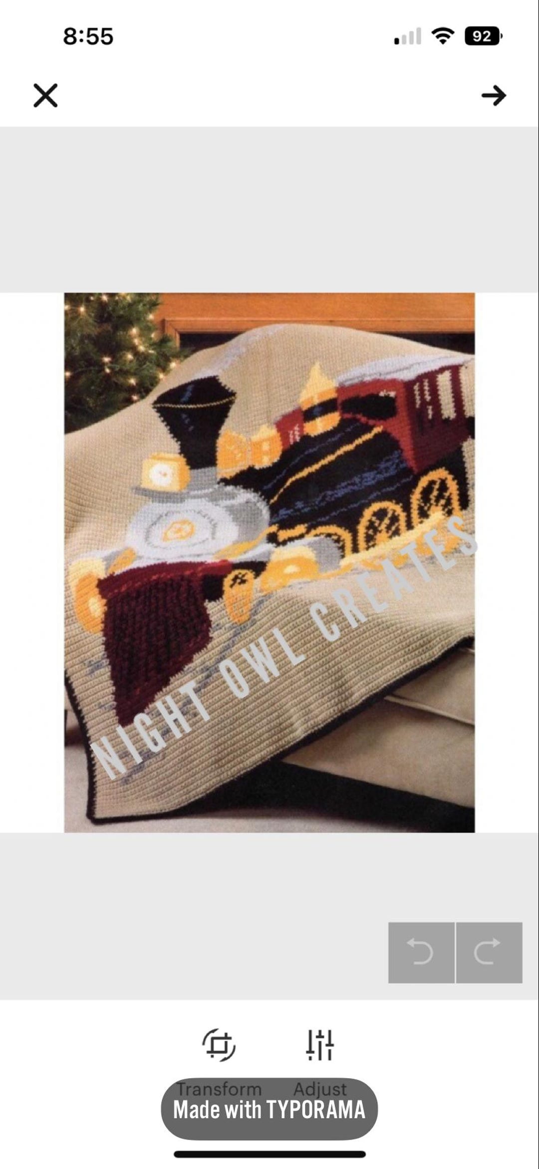 Vintage Afghan Stitch Crochet Pattern Christmas Train Locomotive Throw ...
