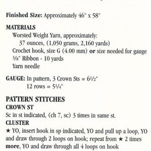 Vintage Crochet Pattern Heirloom Victorian Lace Afghan Blanket Ecru ...