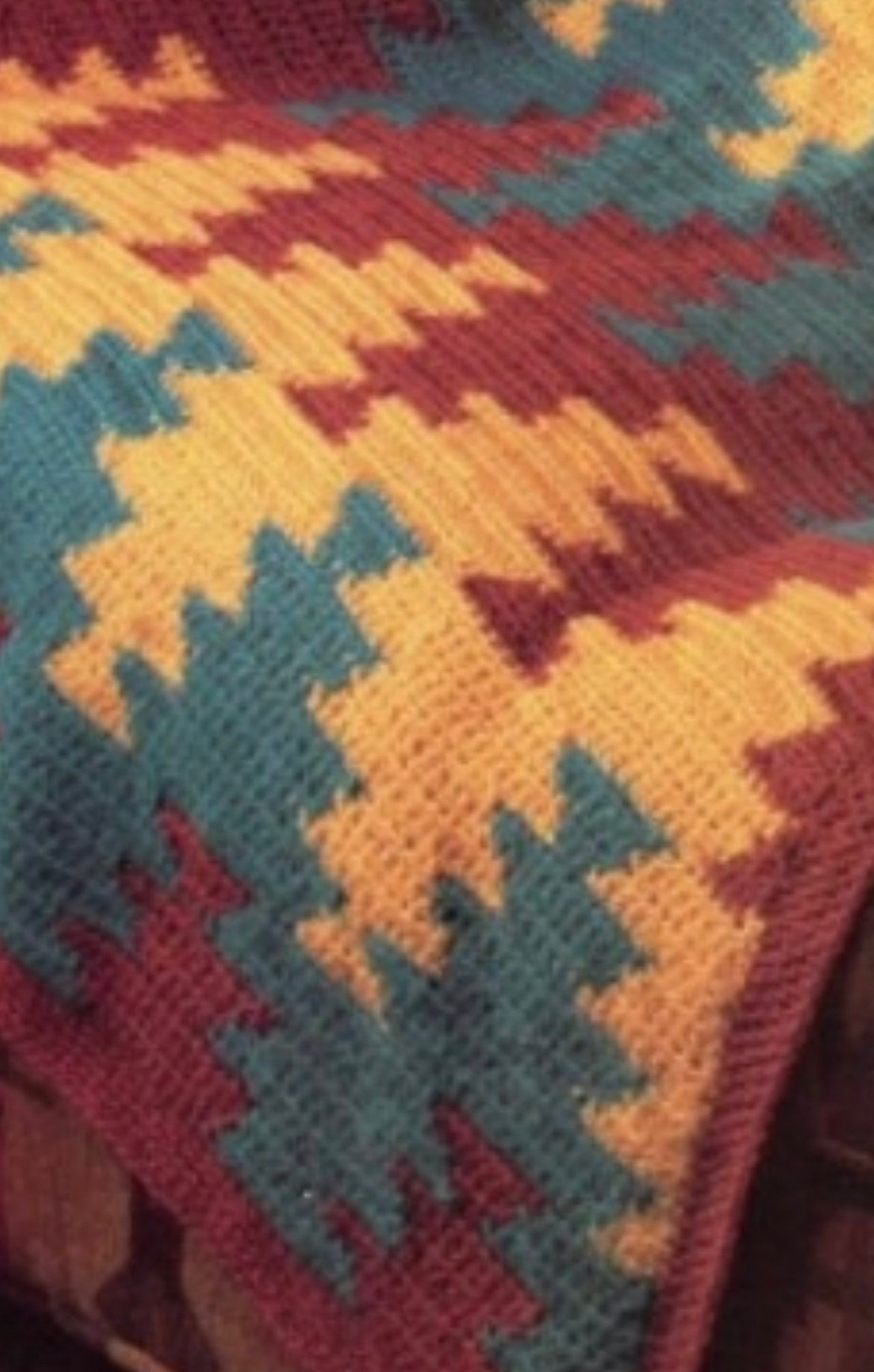Vintage Crochet Blanket Pattern Ode to Santa Fe Southwestern Navajo ...