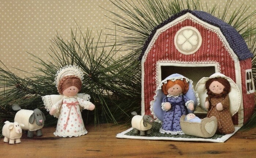 Vintage Sewing Pattern Christmas Creche Nativity Scene Mary Joseph Baby ...