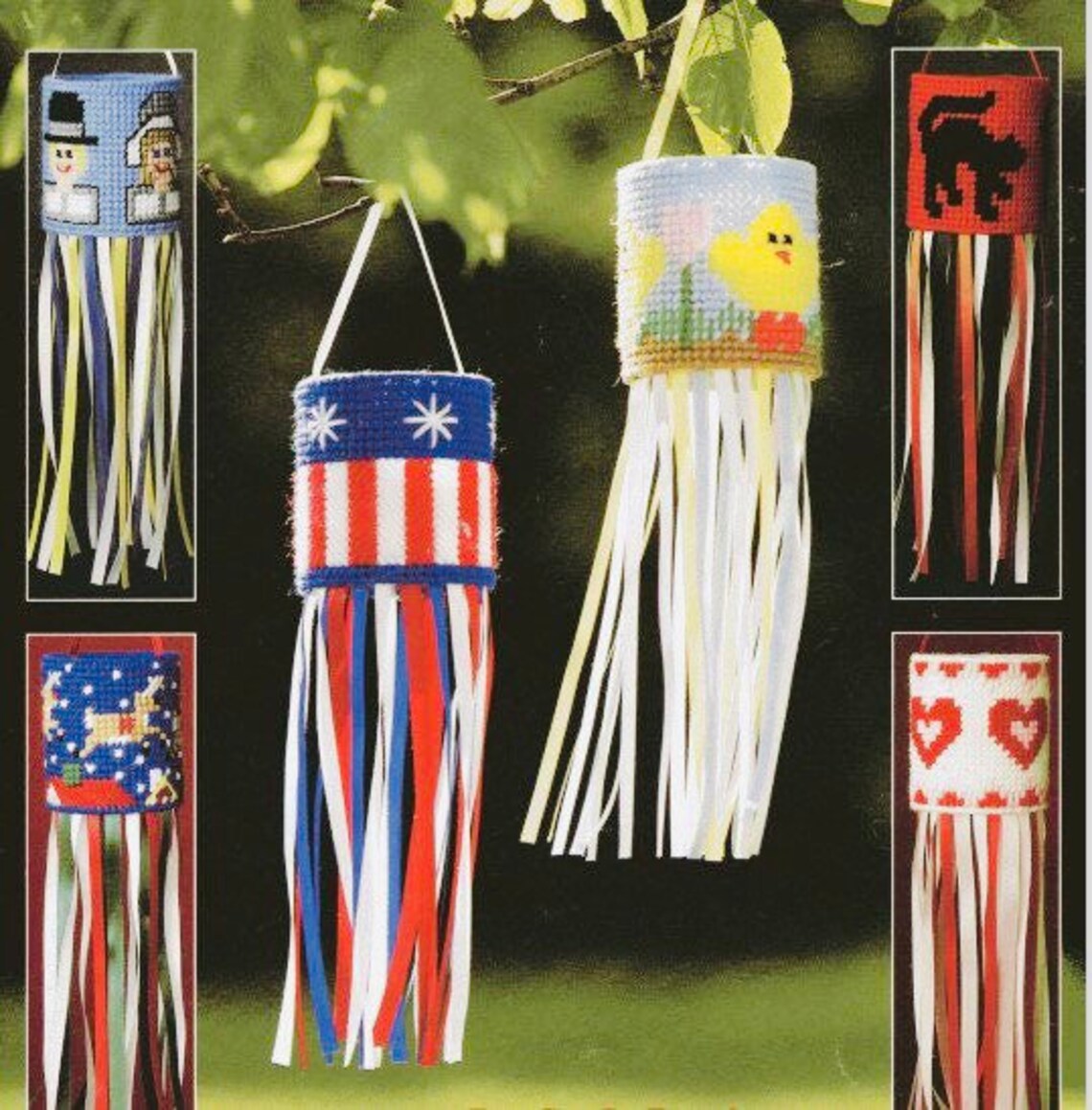 Plastic Canvas Holiday Book Mini Wind Socks Pattern Leaflet - Etsy