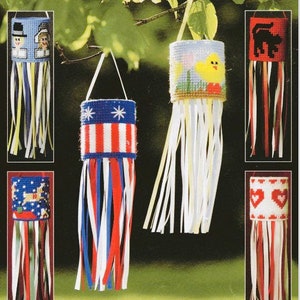 Plastic Canvas Holiday Book Mini Wind Socks Pattern Leaflet PDF Instant ...
