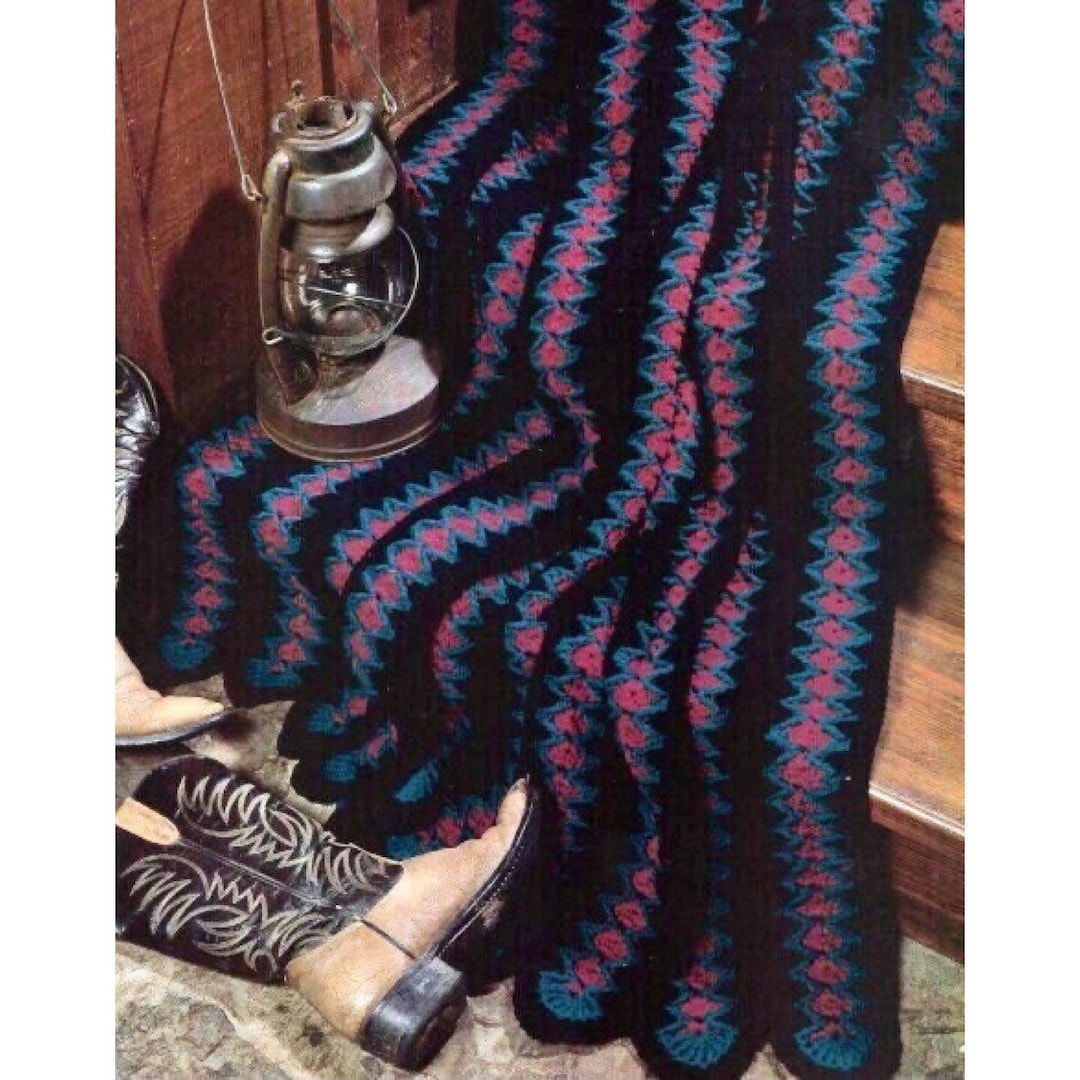 Vintage Mile a Minute Afghan Crochet Pattern Trailing Diamonds Western ...