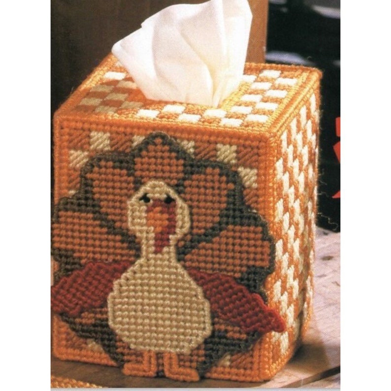 Plastic Canvas Thanksgiving Tissue Box Cover Topper Pattern - Etsy