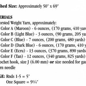 Vintage Crochet Blanket Pattern Moroccan Tile Afghan With Pillow Square ...