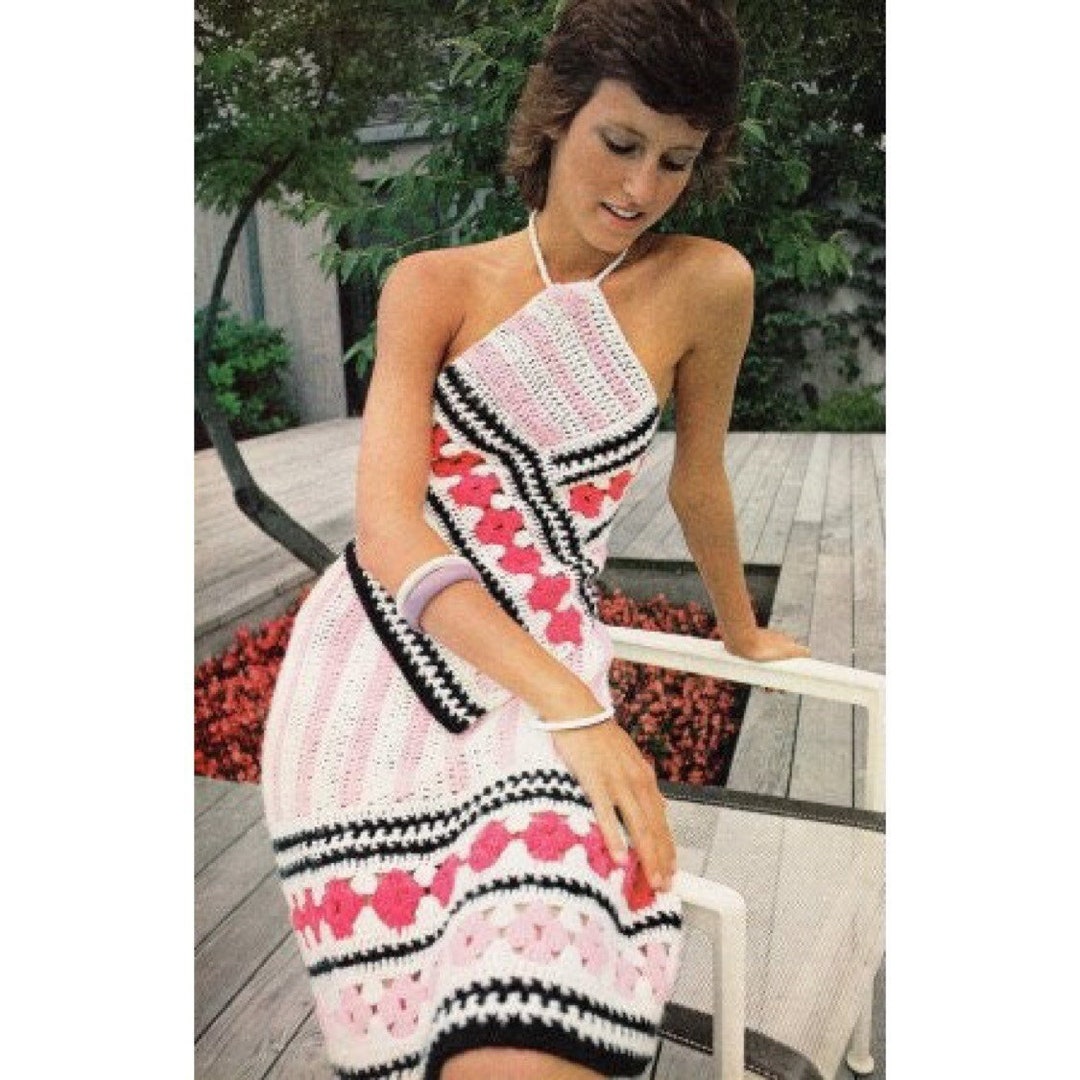 Vintage Crochet Pattern 1970's Asymmetrical Hem Handkerchief Skirt and ...