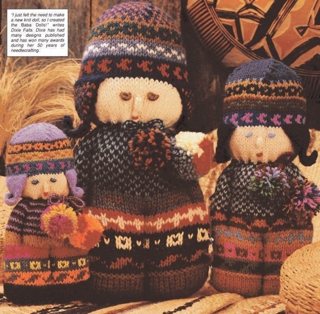 Vintage Knitting Pattern Baba Dolls Family Stuffed Plush Doll Toy PDF ...