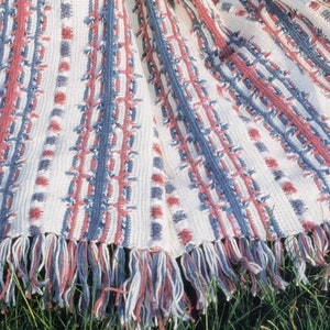 Vintage Crochet Afghan Pattern Desert Reflections Striped Southwestern ...