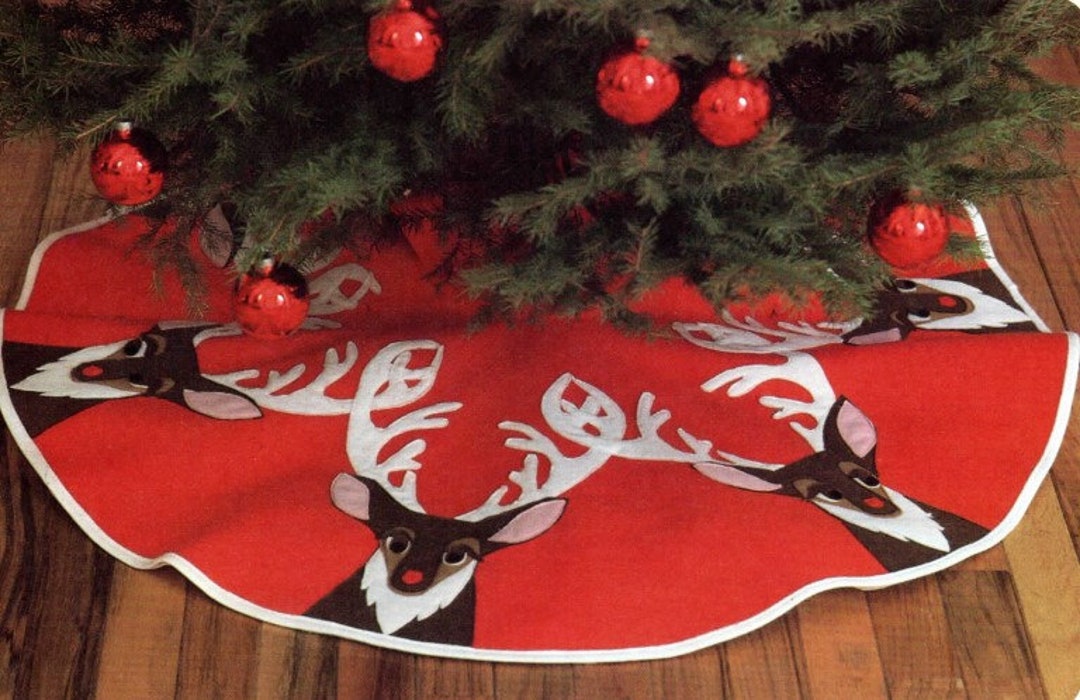 Vintage Sewing Applique Pattern Rudolph Red Nose Reindeer Felt ...